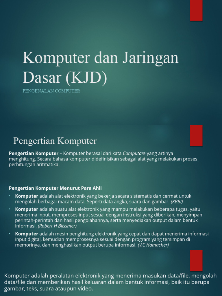 Komputer Dan Jaringan Dasar (KJD) Kelas X Sem.1 | PDF | Komputer
