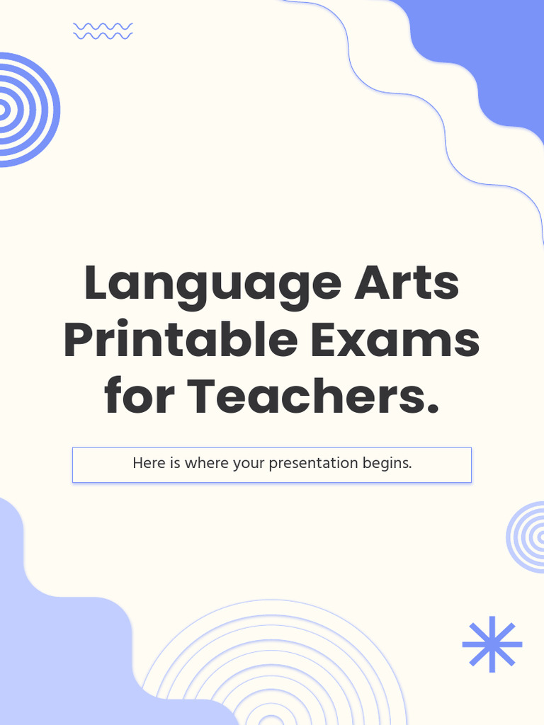 Salinan Dari Language Arts Printable Exams For Teachers by Slidesgo ...
