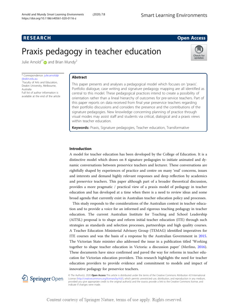 Praxis Pedagogy in Teacher Education | PDF | Pedagogy | Teachers