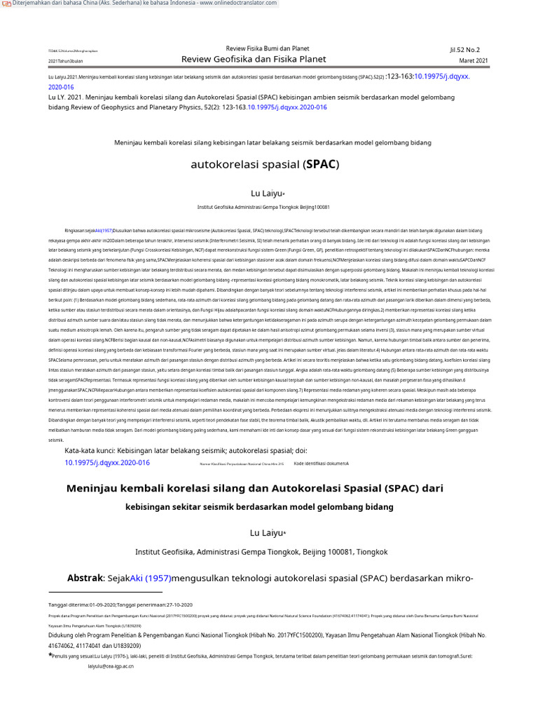 Revisiting The Cross-Correlation and SPatial AutoCorrelation (SPAC) of ...