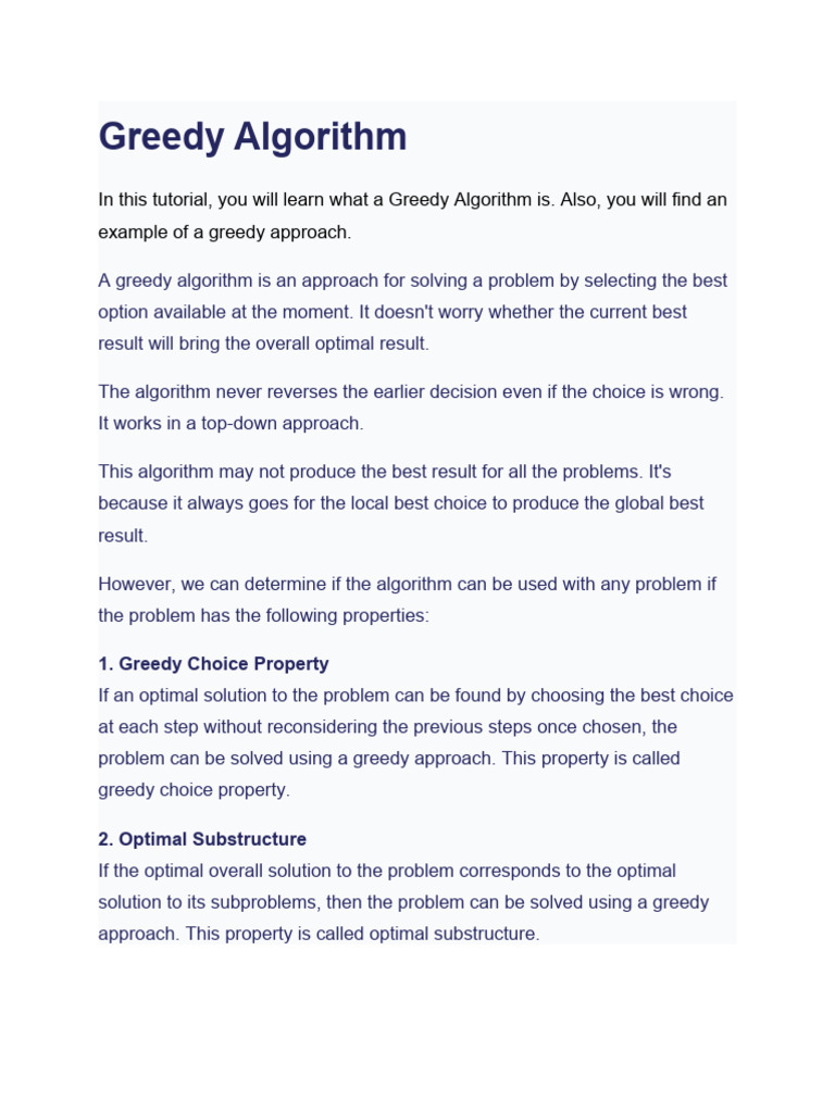 Understanding Greedy Algorithms Explained | PDF | Applied Mathematics | Computer Programming
