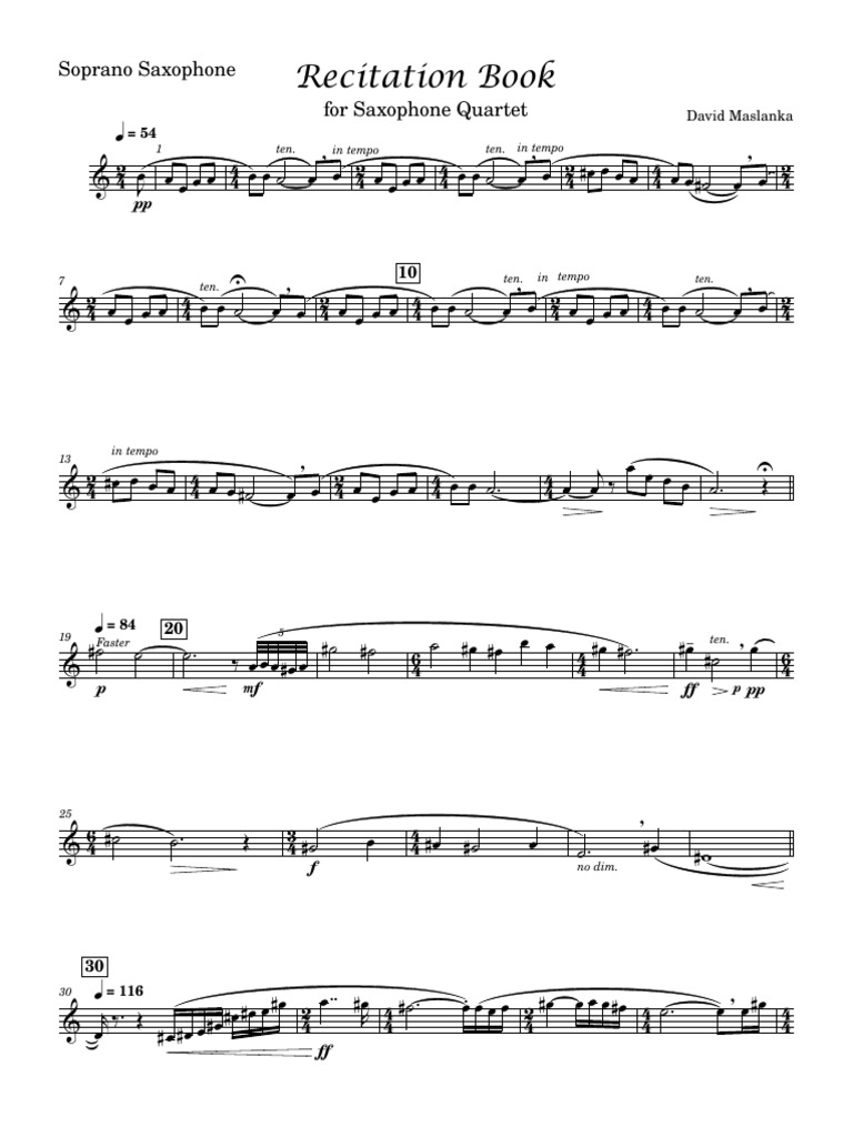 Recitation Book-Soprano Saxophone | PDF | Musical Forms | Musicology