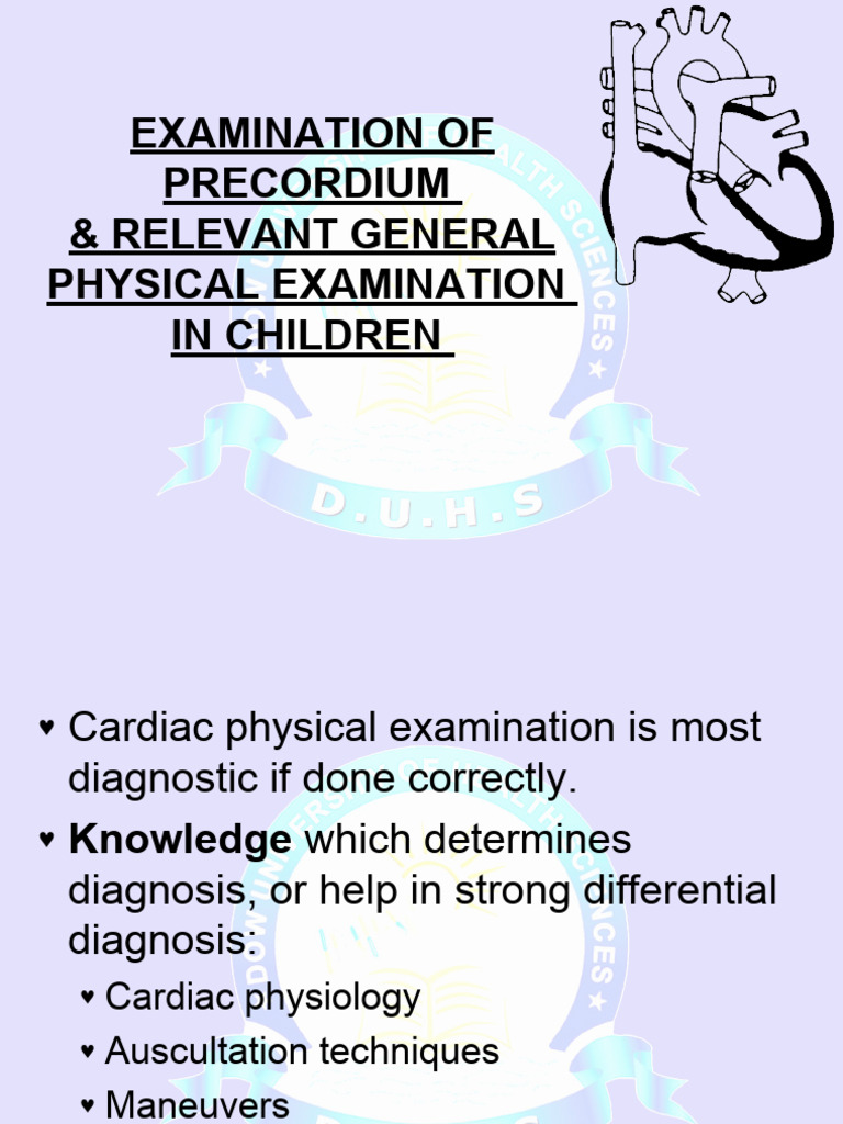 Pediatric Cardiac Exam Guide | PDF | Heart Valve | Heart