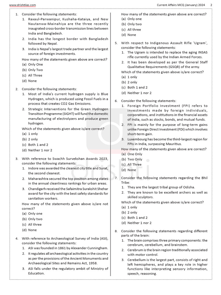 January 2024 (Part-II) | PDF | Malaria