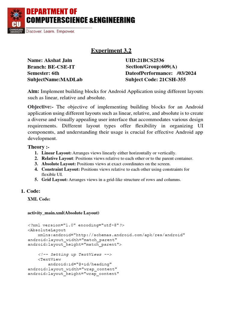 MAD 3.2 Akshat | PDF | Android (Operating System) | Application Software