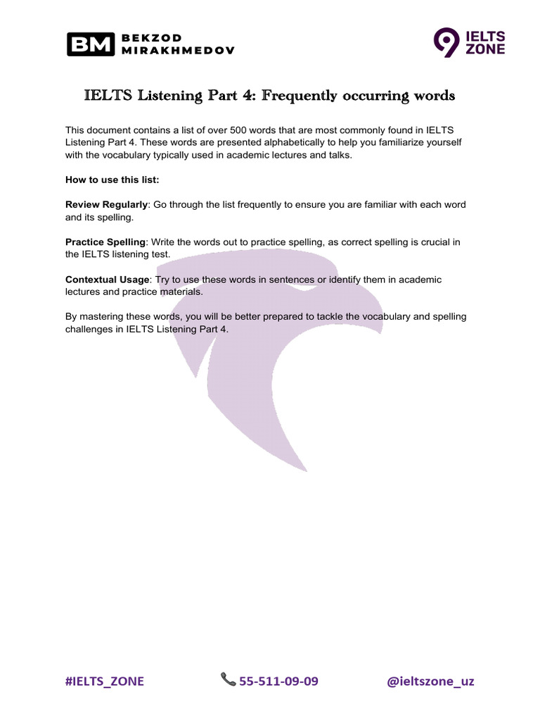 IELTS Section 4 Answers FINAL | PDF | International English Language ...