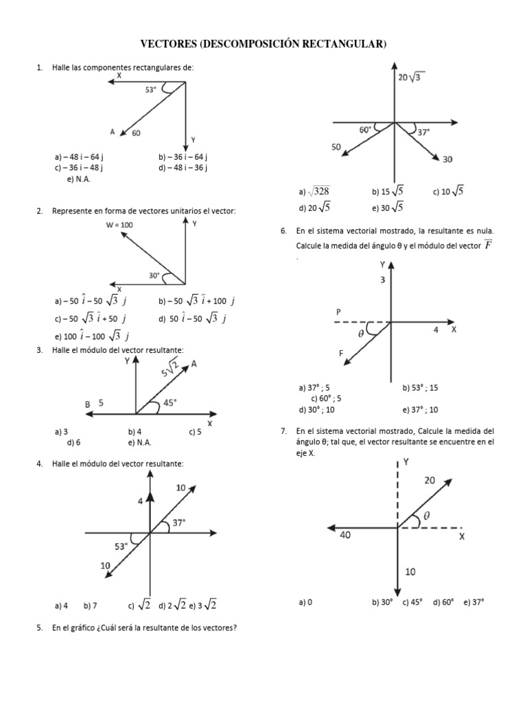 4to Descomposición Rectangular Vectores SH | Descargar gratis PDF ...