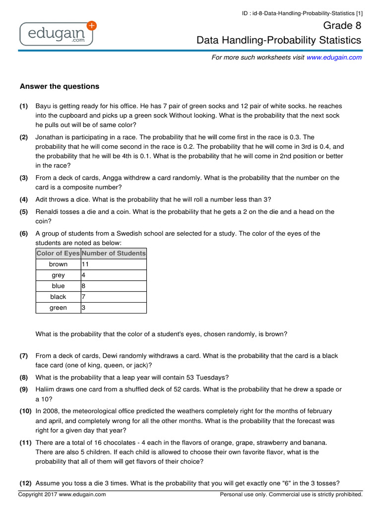 Stat 3 | PDF | Probability Theory