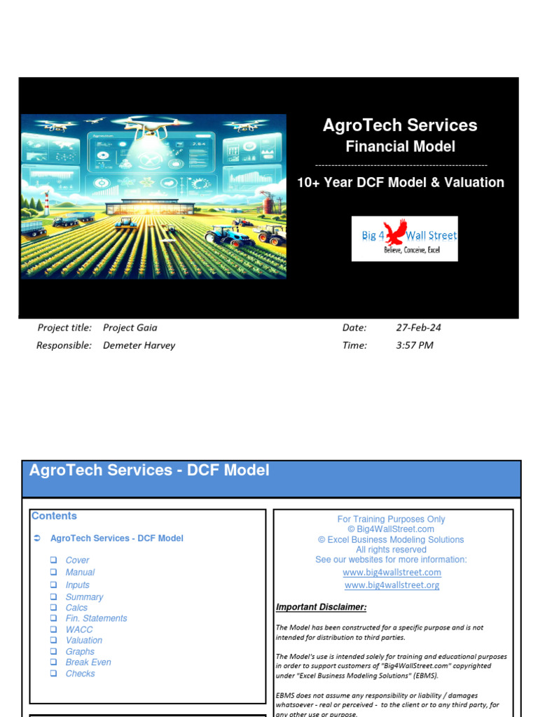 PDF AgroTech Services Financial Model | PDF | Subscription Business Model | Equity (Finance)