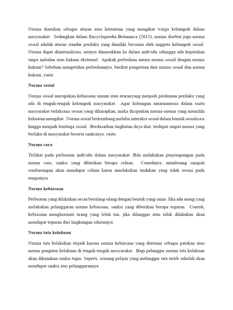 Perbedaan Norma Sosial dan Hukum | PDF | Politik | Gaya Hidup