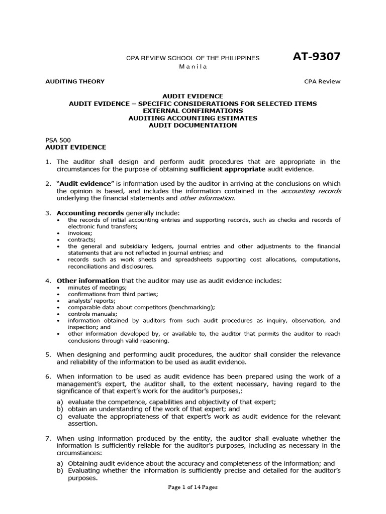 At 9307 | PDF | Audit | Internal Control