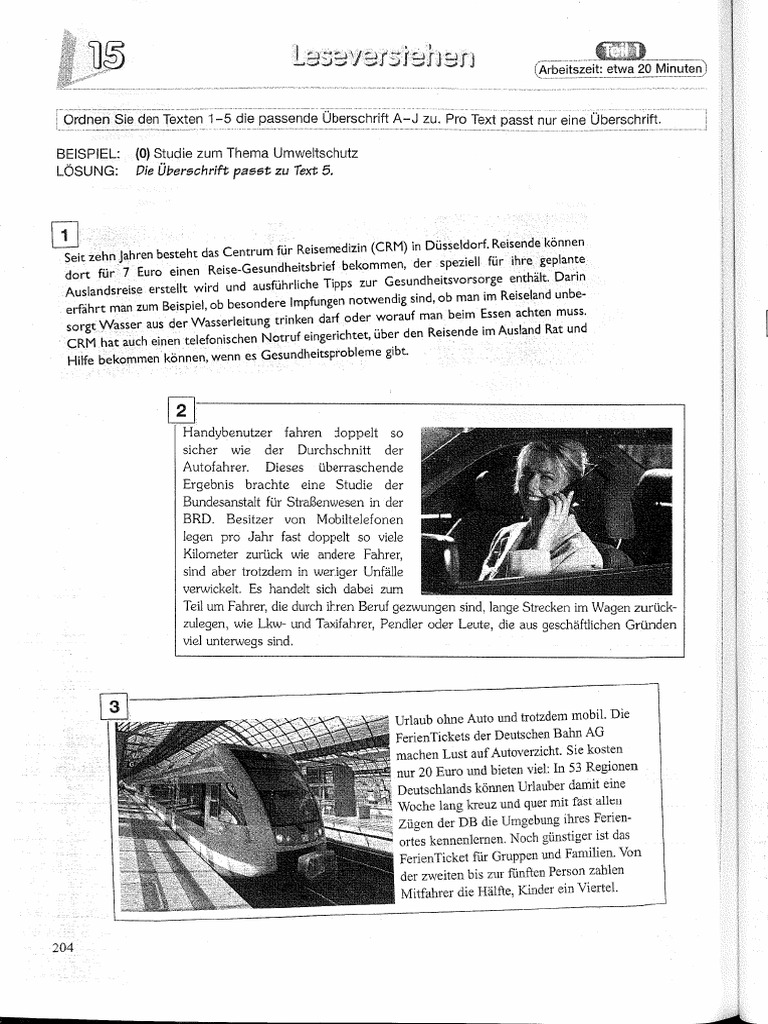 Modelltest 15 - 15 Uebungen TELC | PDF