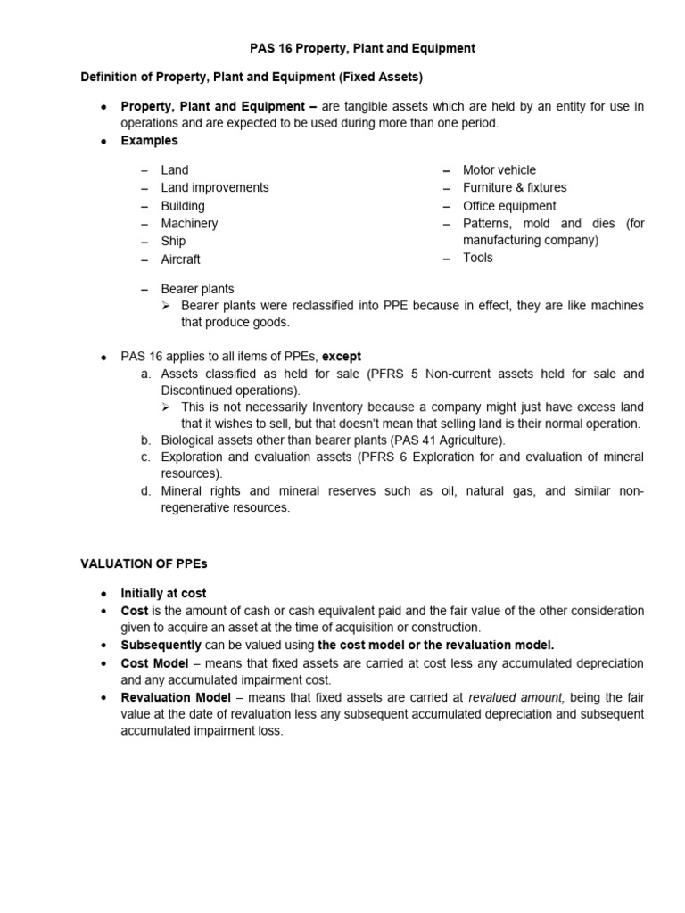 PAS 16 Property Notes | PDF | Fixed Asset | Bonds (Finance)