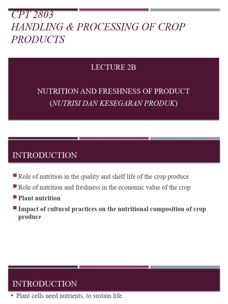Lecture 2B Plant Nutrient | PDF | Plant Nutrition | Nutrition