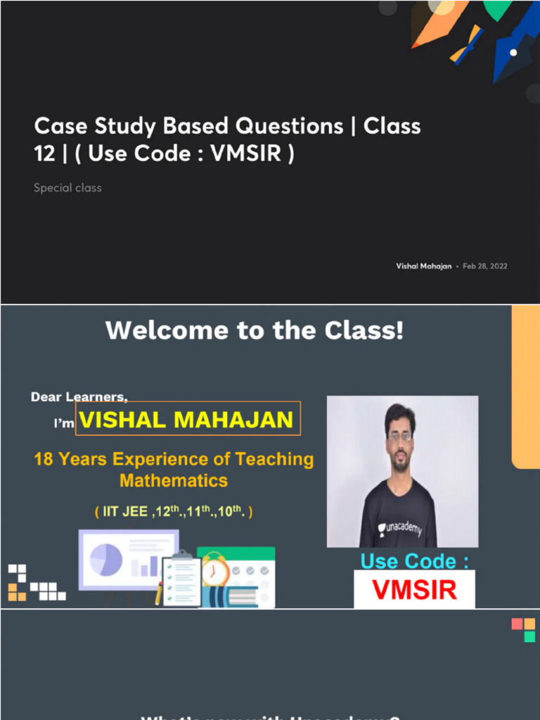 Case Study Based Questions Class 12 Use Code VMSIR With Anno | PDF
