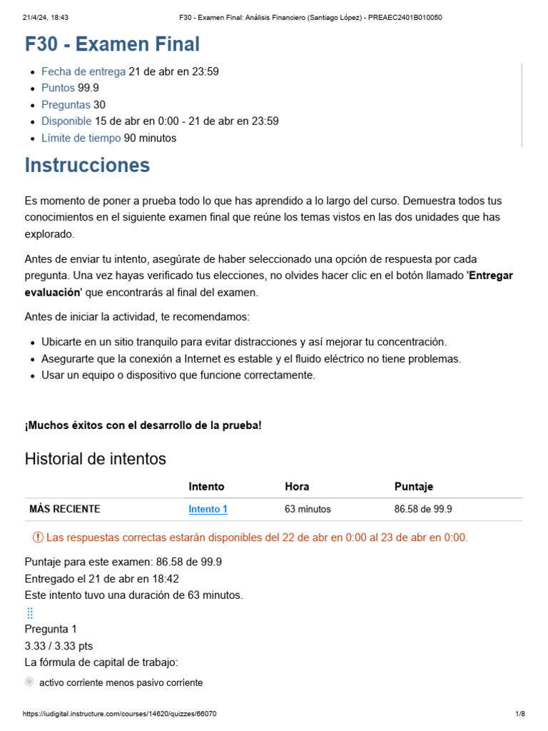 F30 - Examen Final_ Análisis Financiero | PDF | Business | Apalancamiento (Finanzas)
