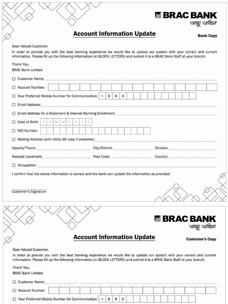 Account Information Update Form | PDF