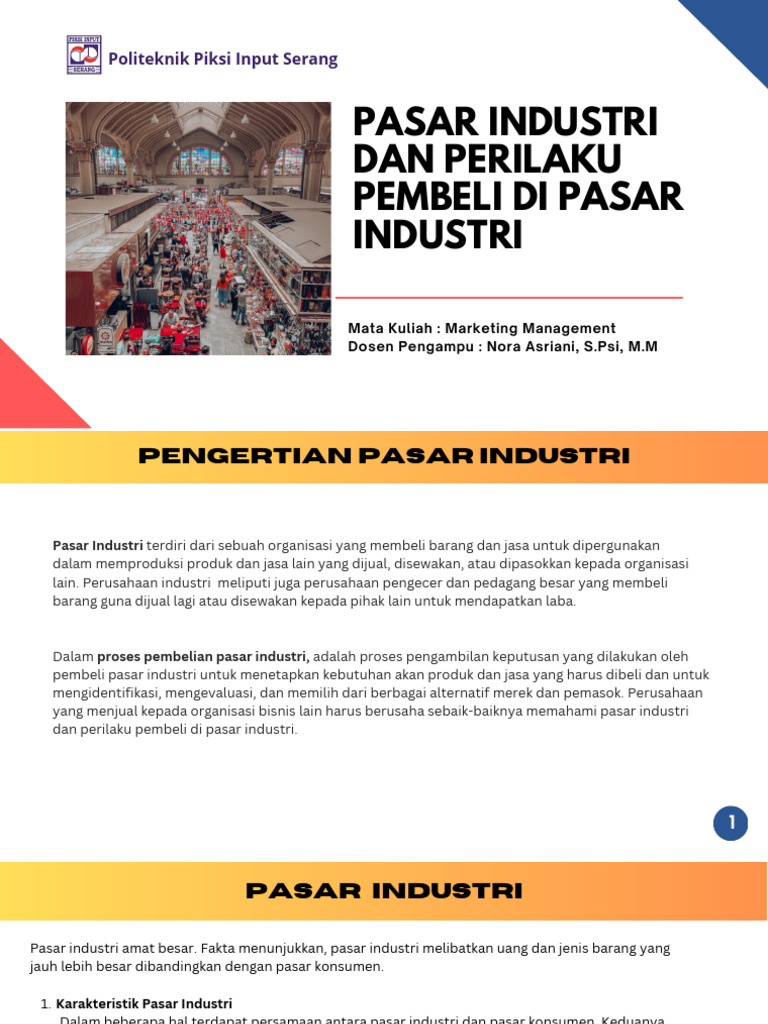Karakteristik dan Proses Pasar Industri | PDF