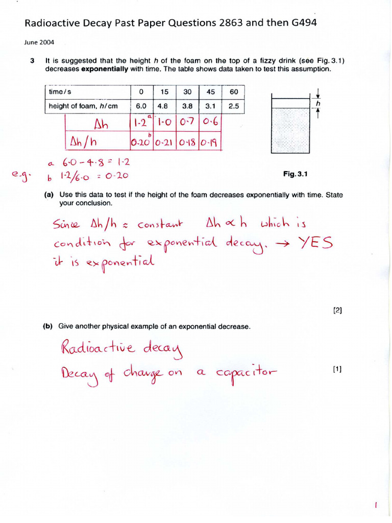 Radioactive Decay PPQ Worked Answers | PDF