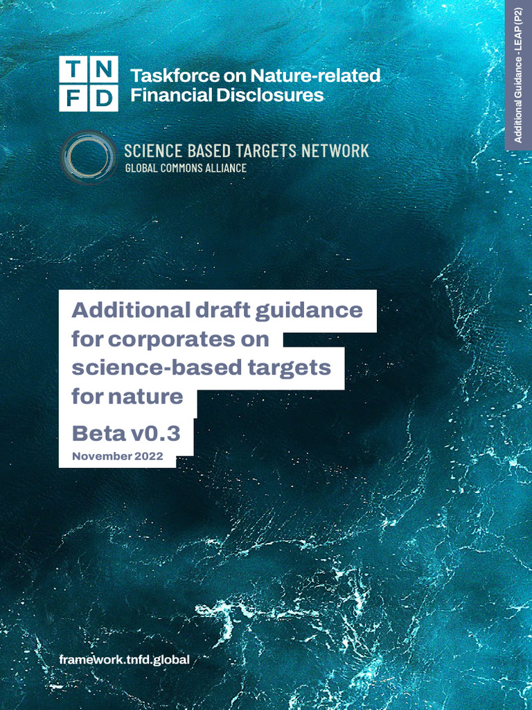 TNFD Additional Draft Guidance v0-3 B | PDF | Risk | Procurement
