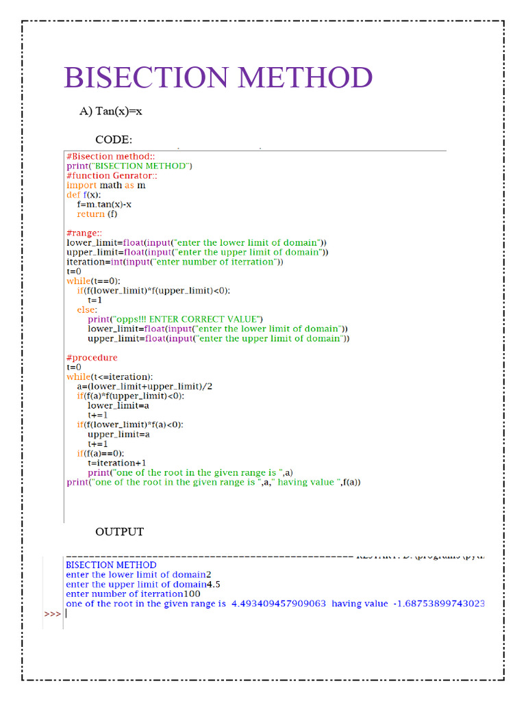 Bisection Method Viresh | PDF
