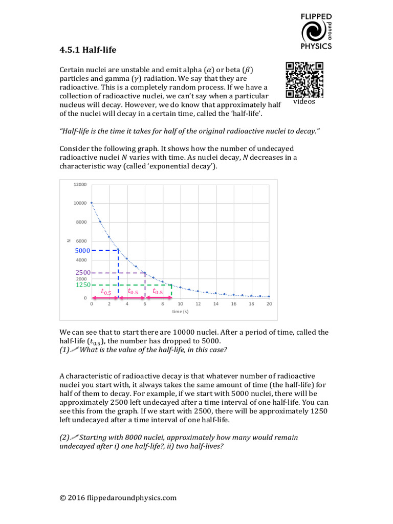 4.5.1 Half-Life | PDF | Radioactive Decay | Atomic Nucleus