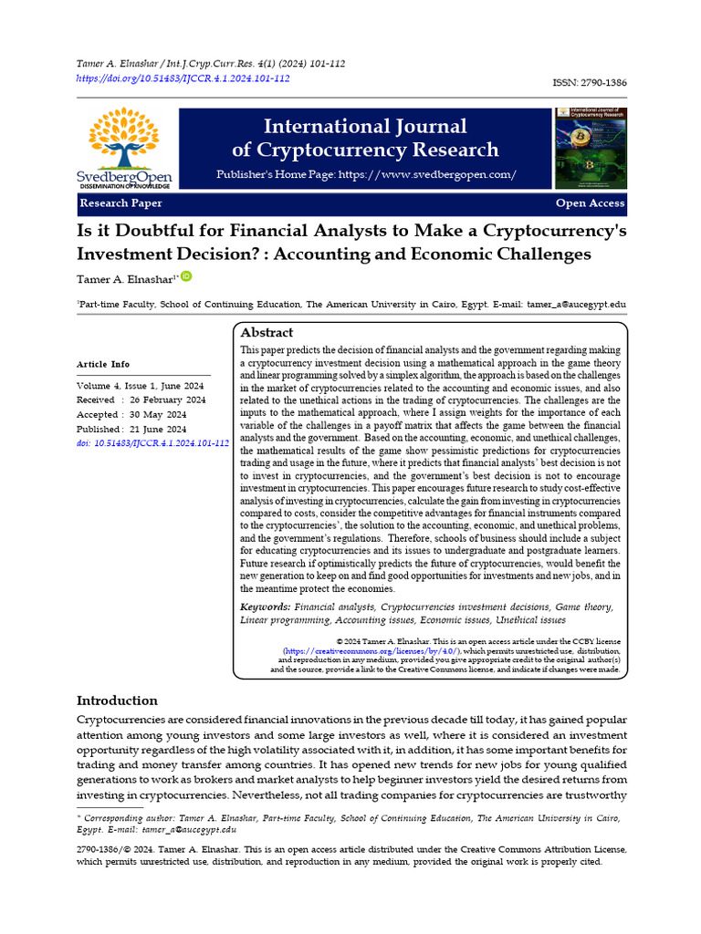 Is It Doubtful For Financial Analysts To Make A Cryptocurrency's ...