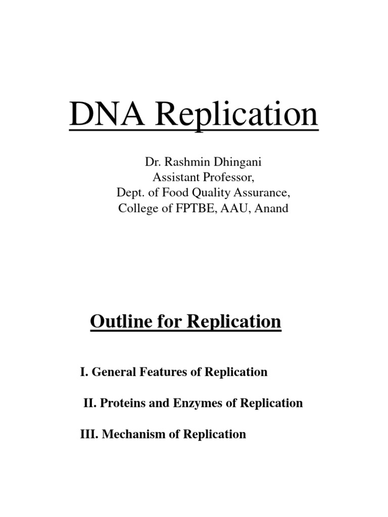 Unit - 1.2 DNA Replication | Download Free PDF | Dna Replication | Dna