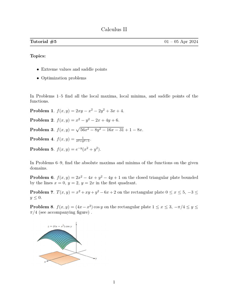 Calculus II - Tutorial #5 | PDF | Area | Ellipse