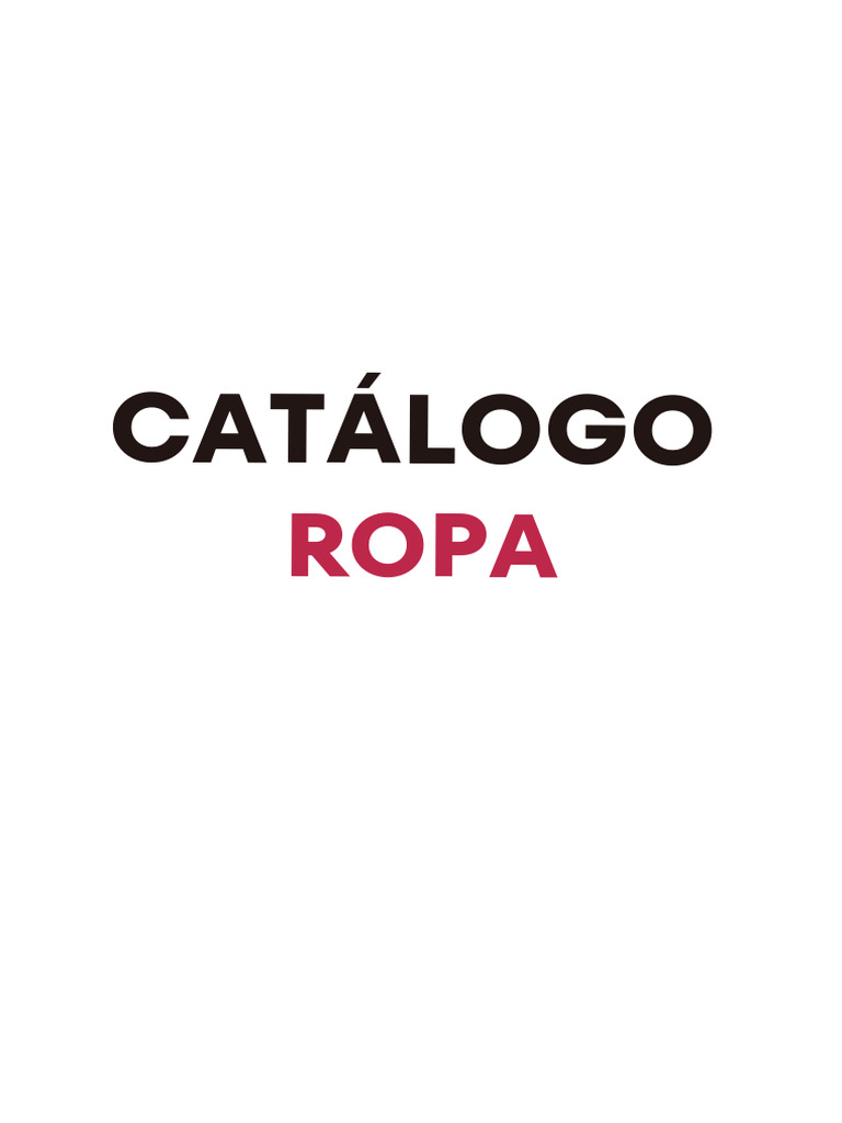 Catálogo de Ropa en Perfecto Estado | PDF