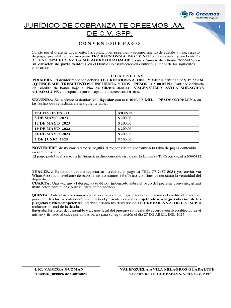 Valenzuela Avila Milagros Guadalupe Pdf Responsabilidad