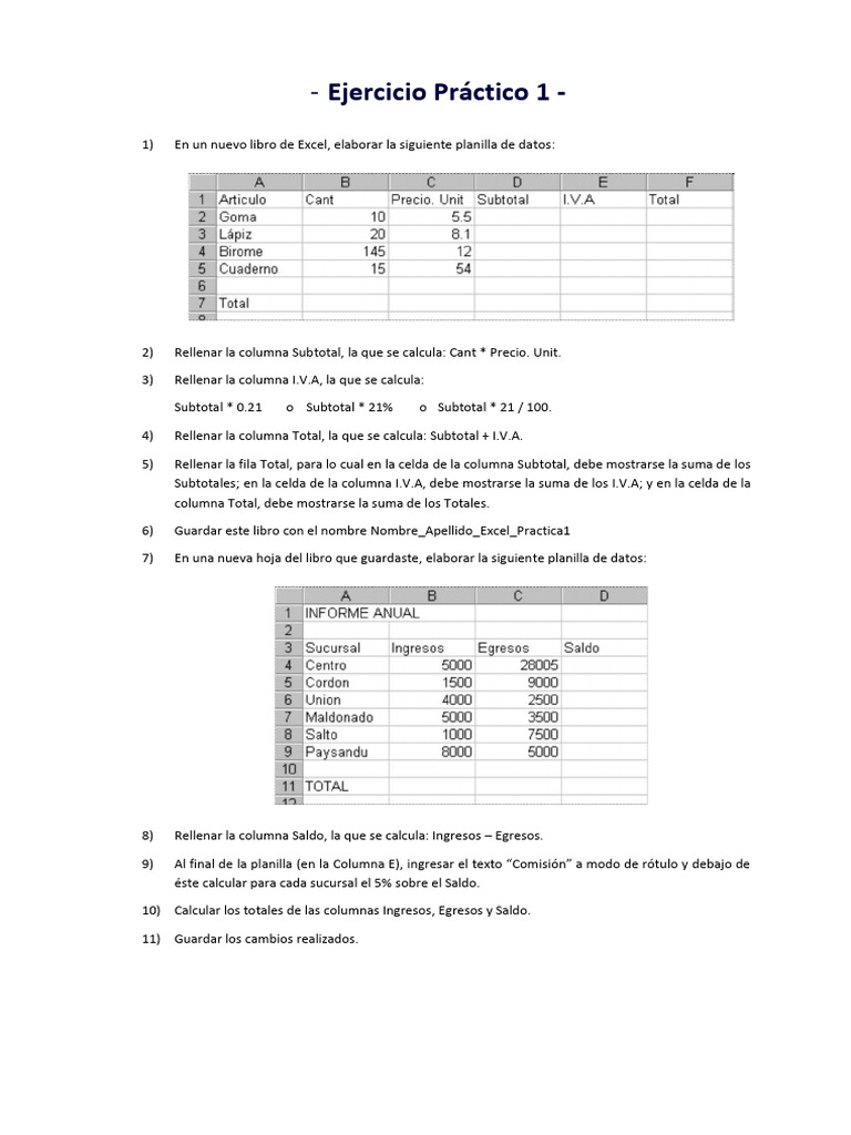 Practica Excel | PDF
