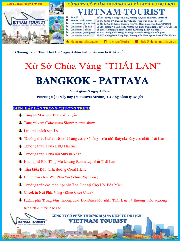 Tour Thai Lan 5n4d 2024 2850 Taptin | PDF