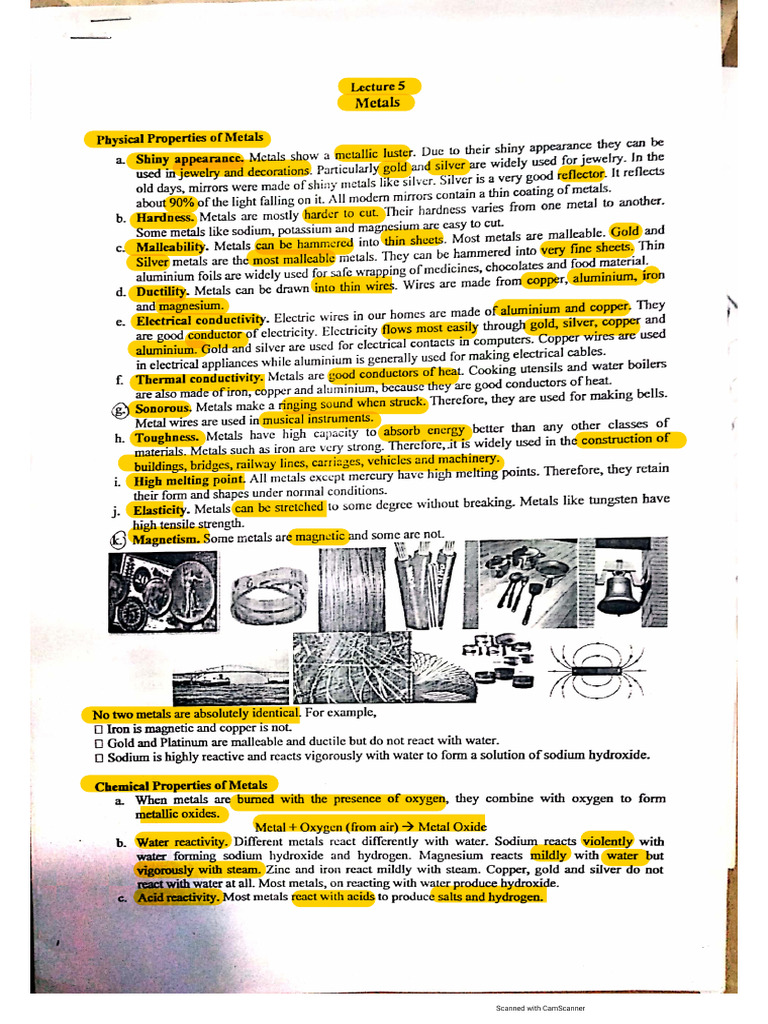 Lecture 8 - Metals | PDF