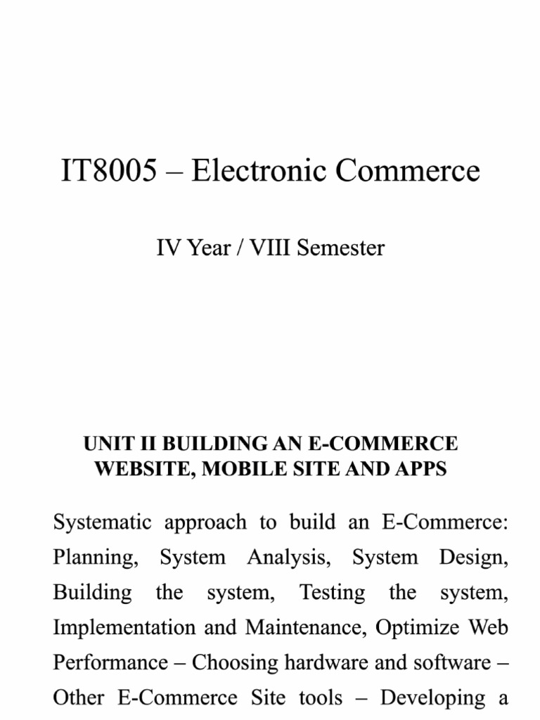 ECommerce Unit 2 | PDF