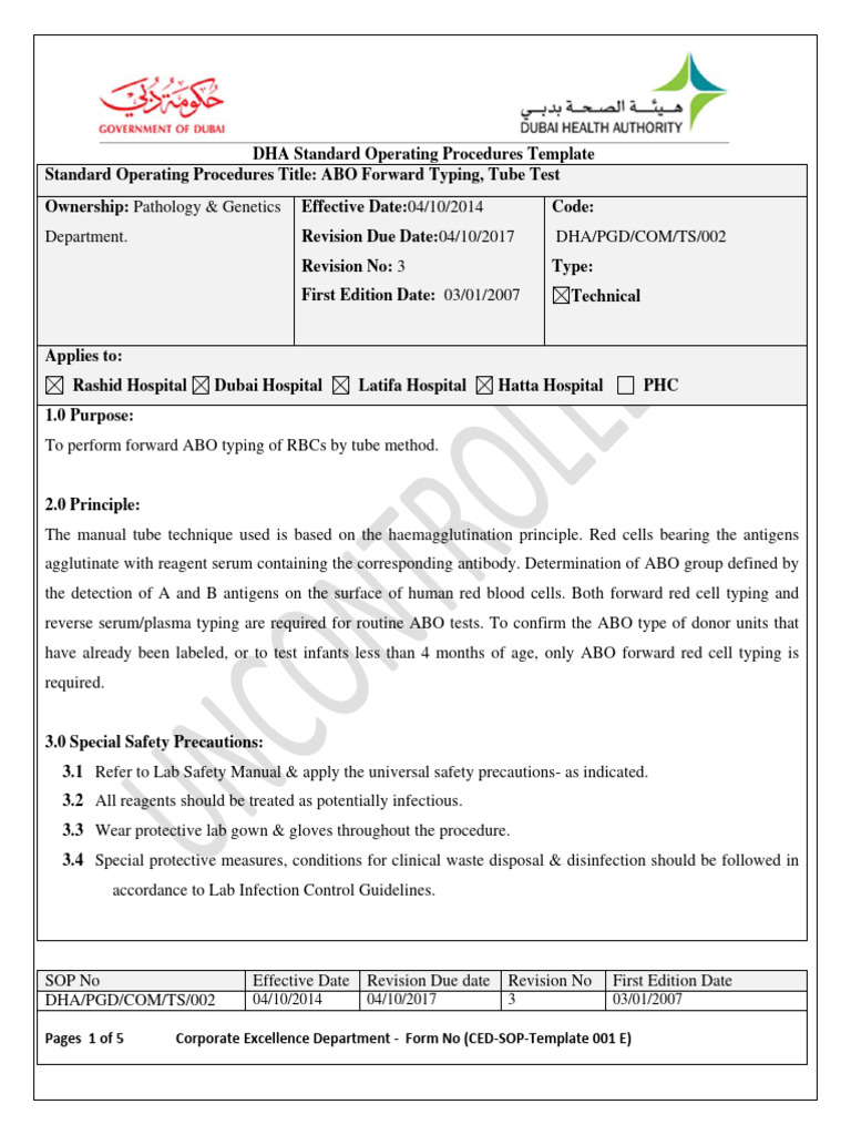 002 - Abo Forward Typing, Tube Test | PDF | Medical Specialties ...