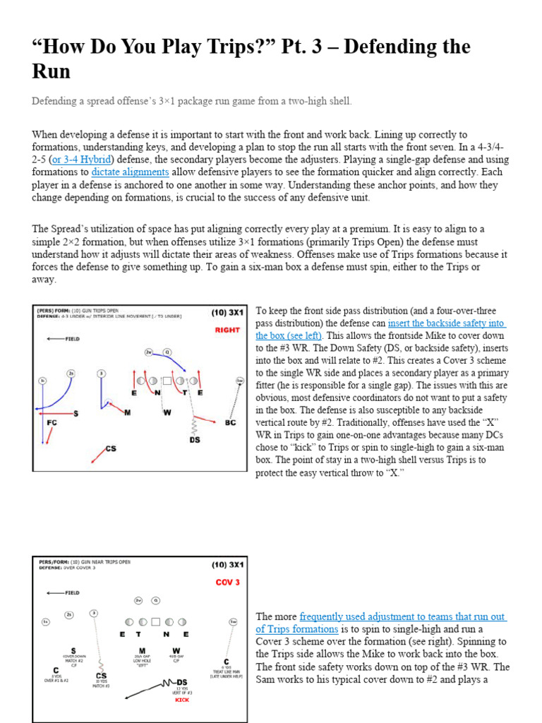 PT 05 MQ - How Do You Play Trips Pt. 3 - Defending The Run | PDF ...