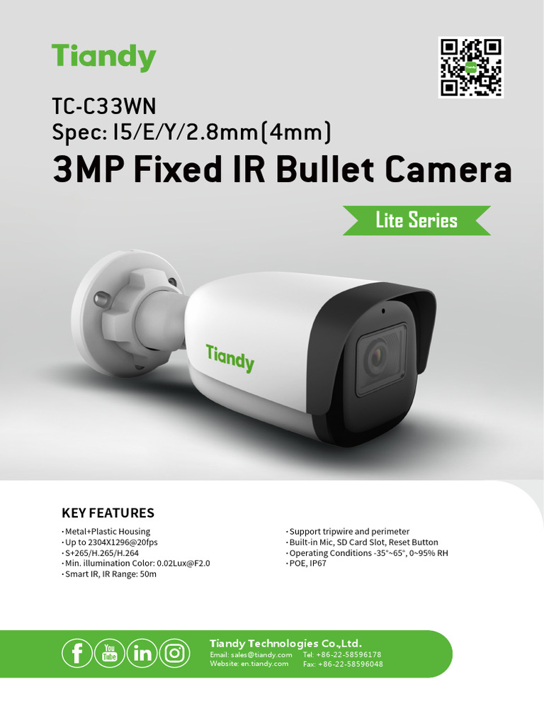Tiandy IP Camera Factory Reset Guide | PDF | Camera | Camera Lens