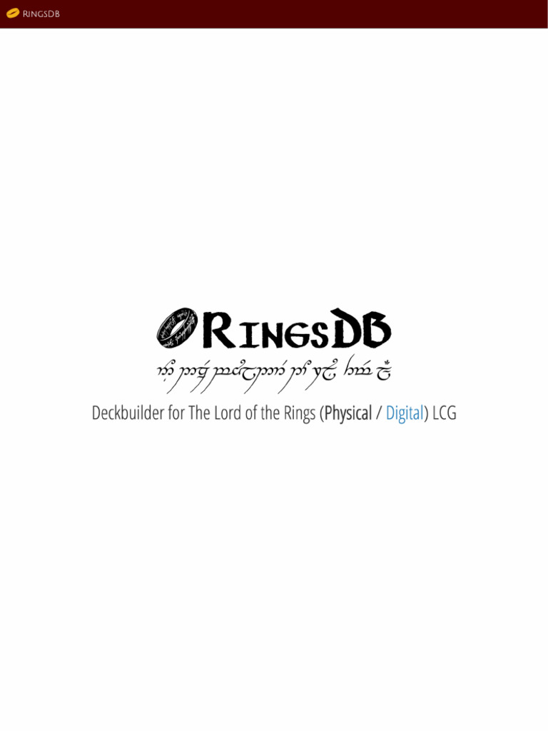 RingsDB - HotDecks | PDF