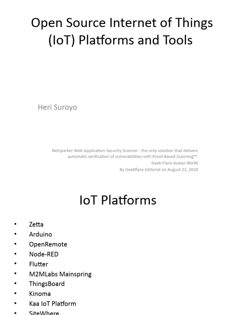 Open Source Internet of Things (IoT) Platform IoT Open Source | PDF | Seni