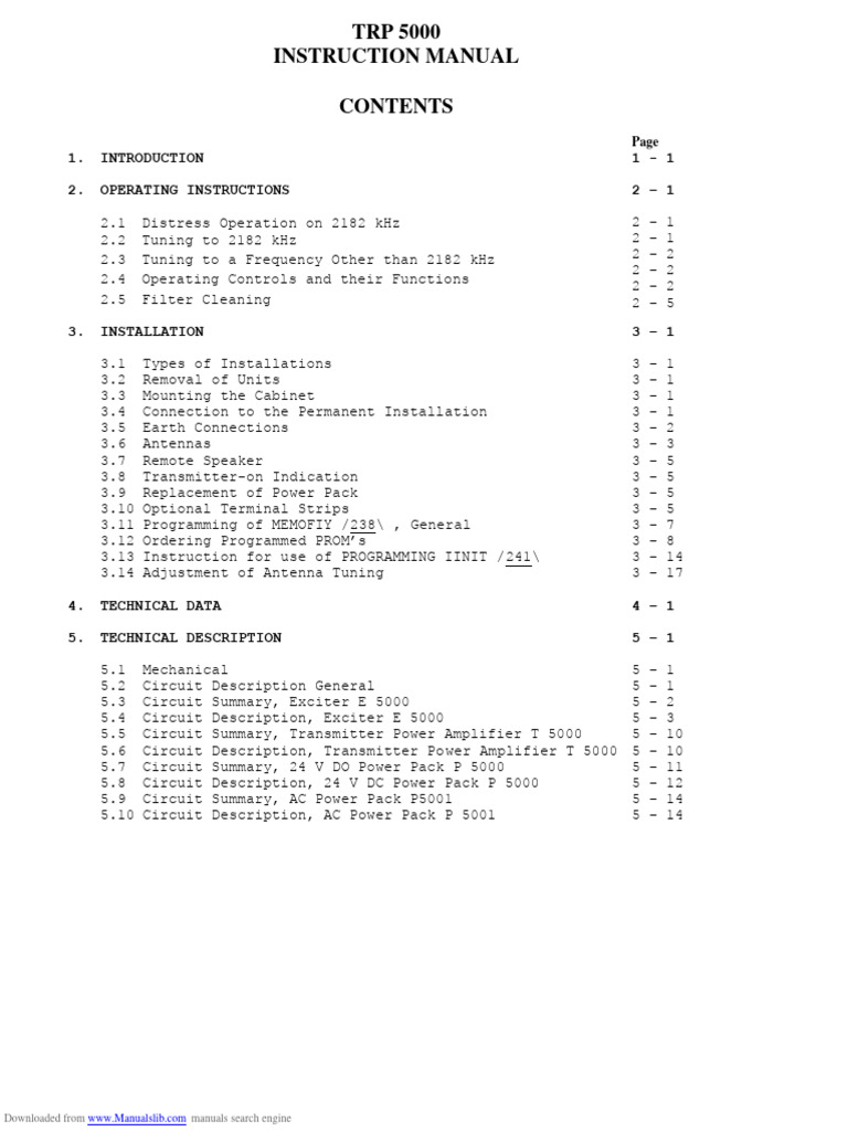 TRP 5000 | PDF | Antenna (Radio) | Transmitter
