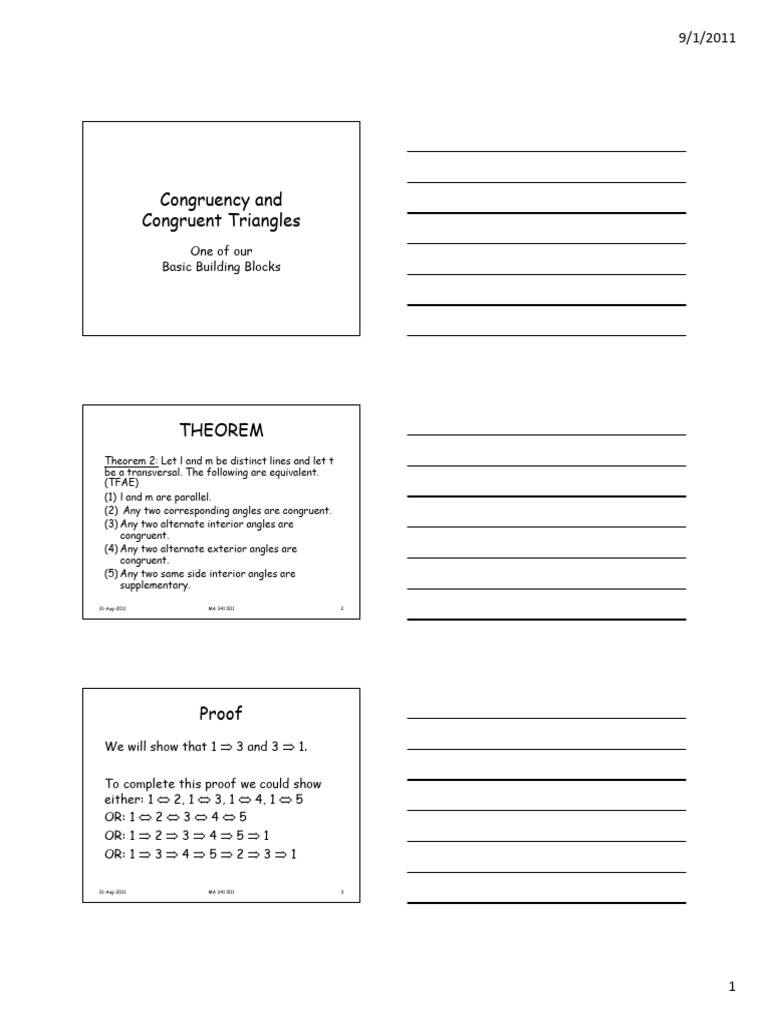 Lecture 05 Handouts Congruency | PDF | Elementary Geometry ...