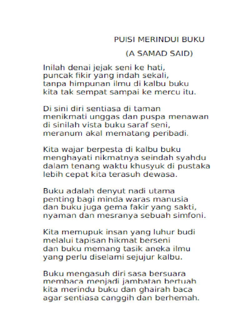 Sajak Merindui Buku 2 | PDF