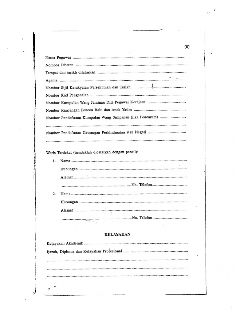 Maklumat Buku Perkhidmatan Kerajaan | PDF