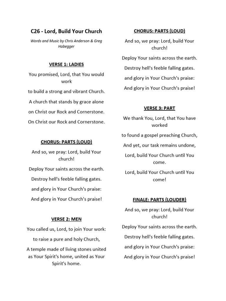 Lord, Build Your Church Lyrics | PDF