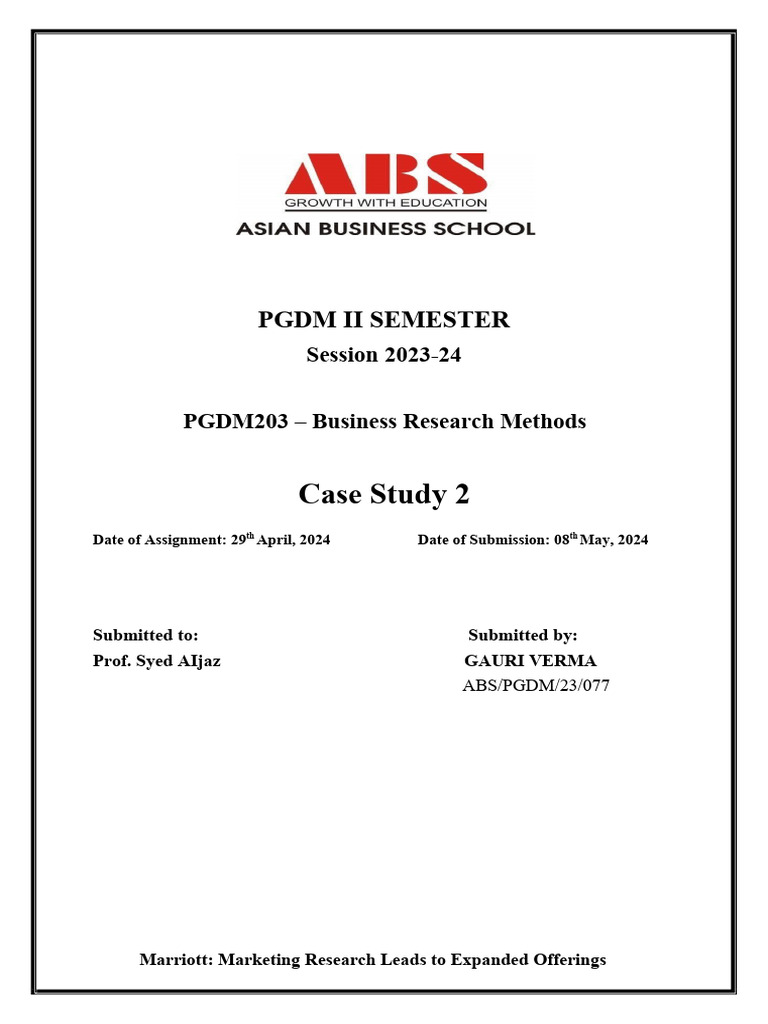 Marriott Marketing Research Strategies | PDF | Market Segmentation | Brand