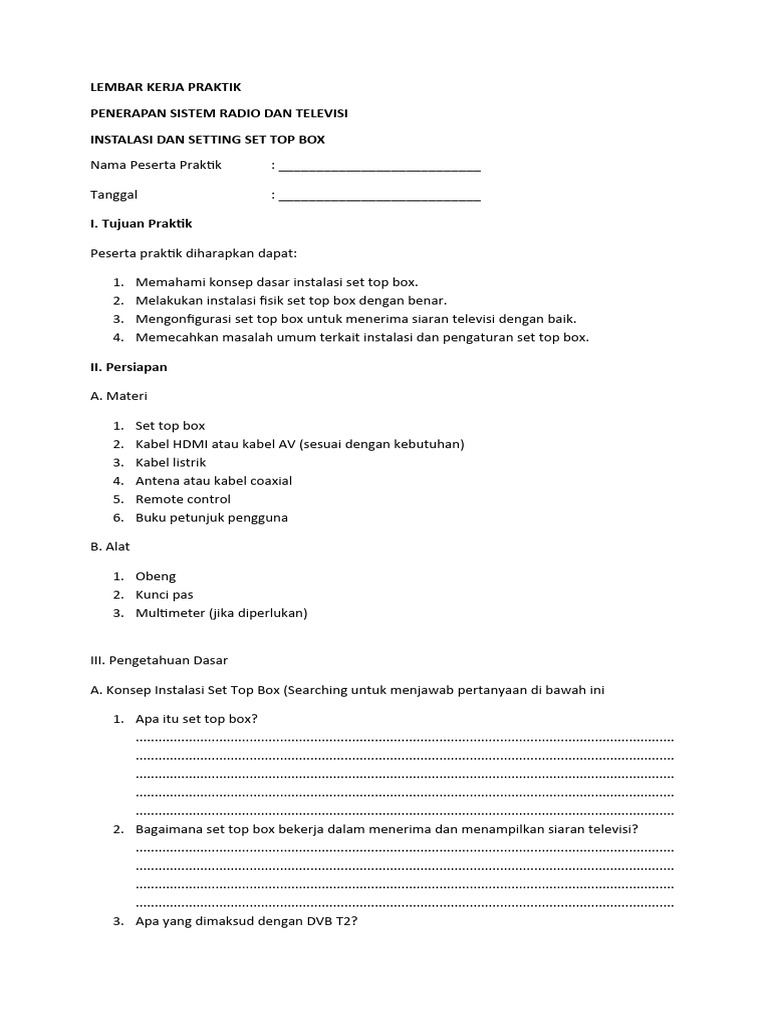 Lembar Kerja Praktik | PDF | Griya & Taman