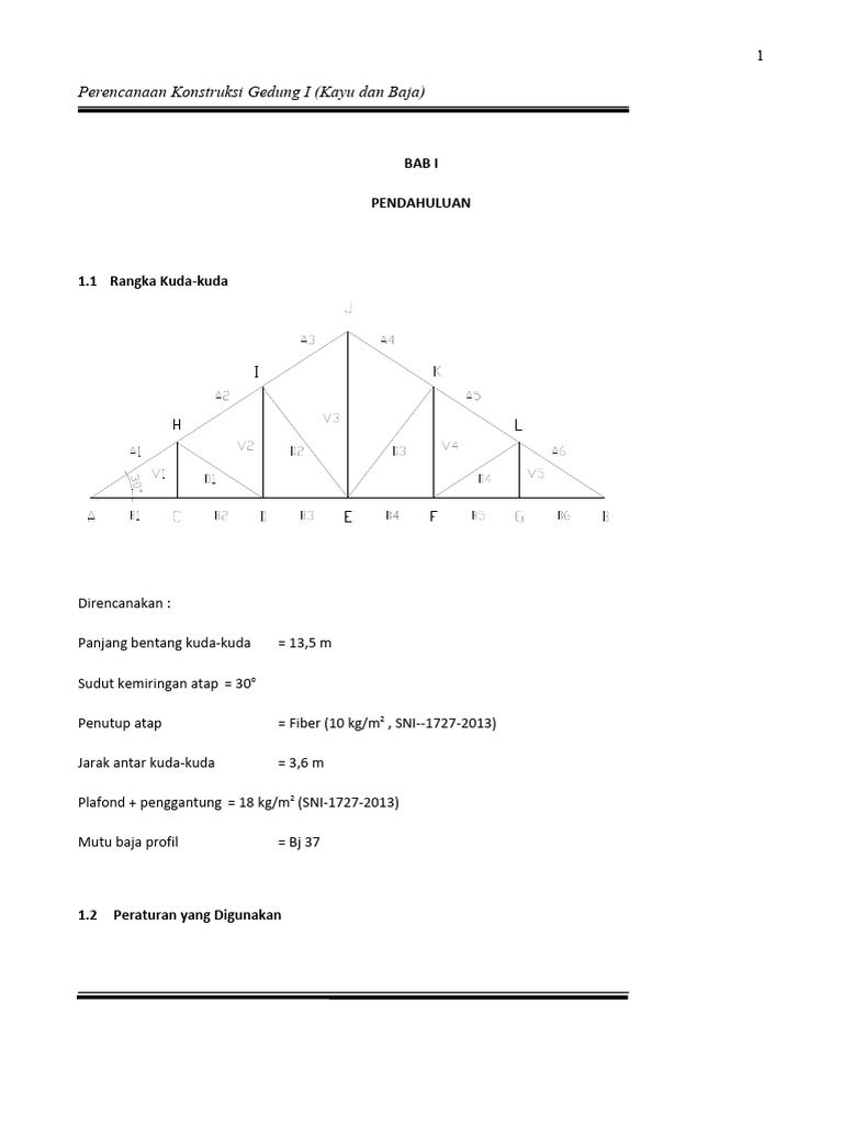 Rian Laporan Gedung SMSTR 6 Bab I | PDF