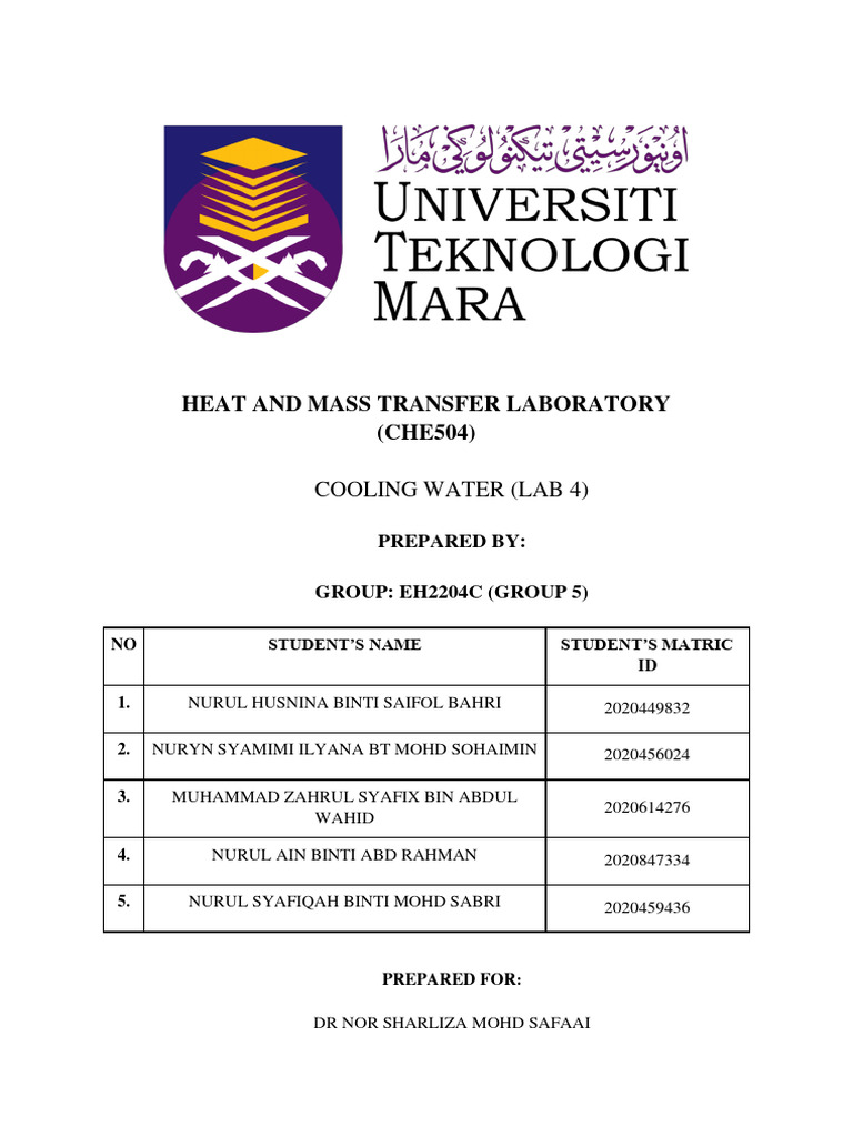 Eh2204c - Group 5 - Lab 4 | PDF | Heat | Enthalpy