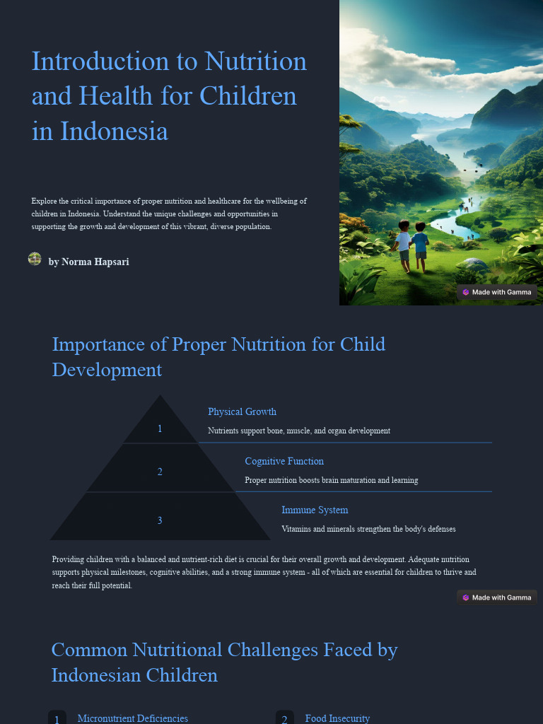 Introduction To Nutrition and Health For Children in Indonesia | PDF ...